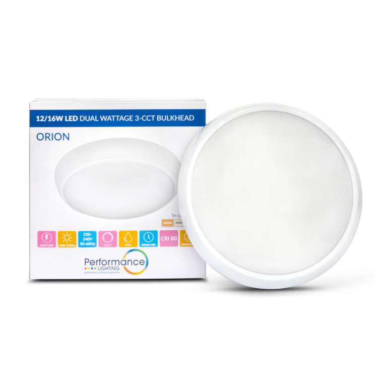 Emergency Motion Sensor Orion LED Polo Bulkhead Fitting 12/16w 3-CCT ...